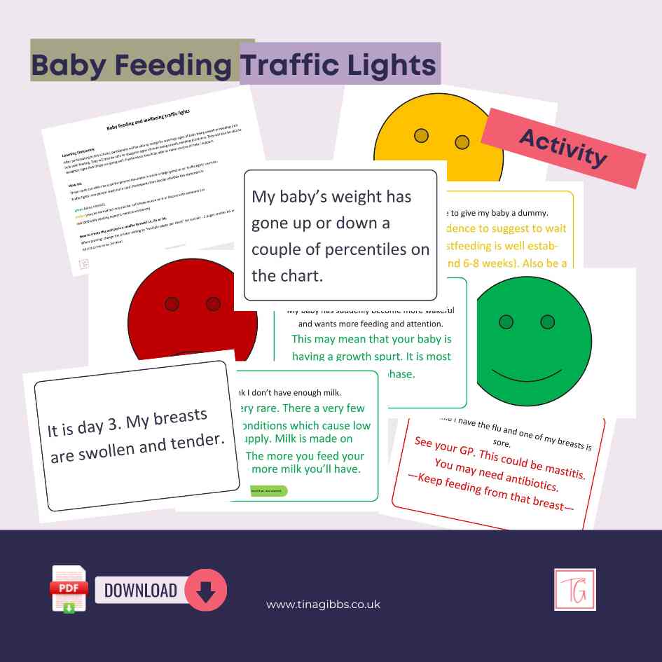 Baby Feeding Traffic Lights Activity (pdf) - Tina Gibbs perinatal education