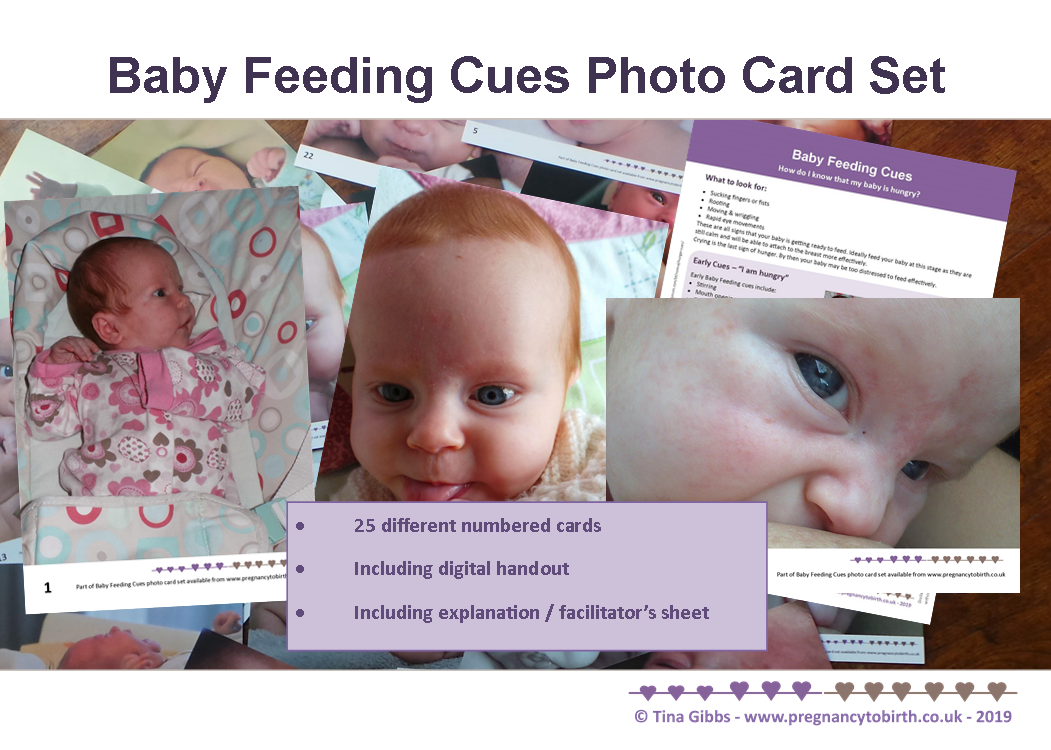 Baby Feeding Cues cards - Tina Gibbs - Infant feeding education