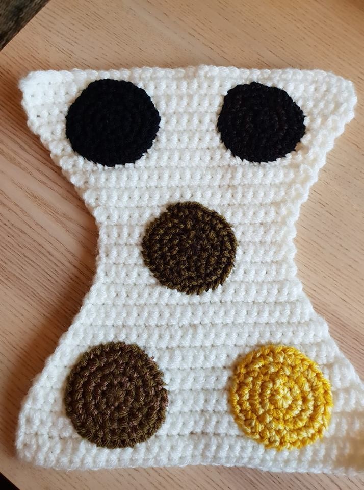 Crochet or knitted Nappy for antenatal classes a visual learning aid