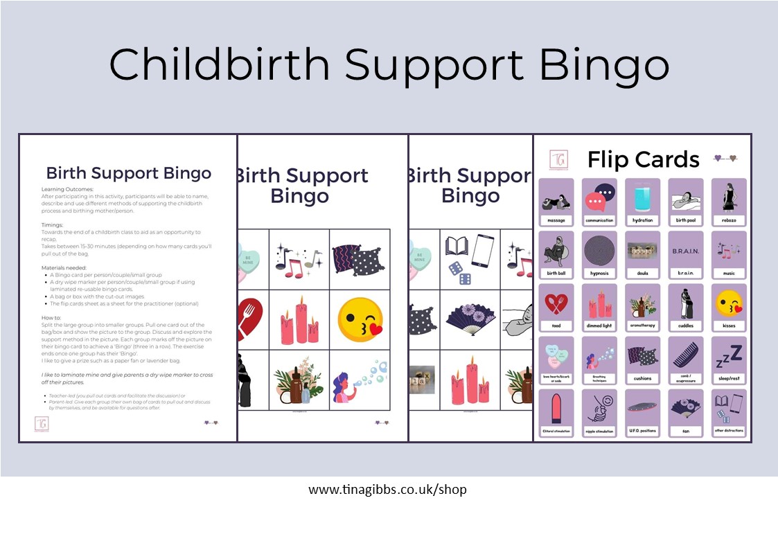 Childbirth Support Bingo (pdf) - Tina Gibbs