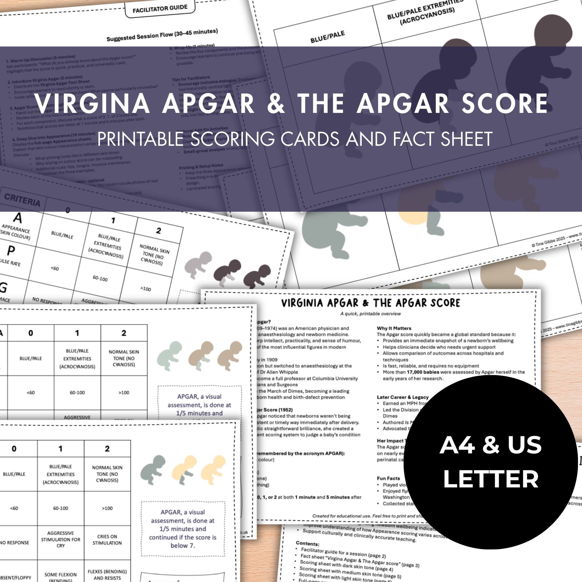APGAR Score - Handout & Virginia Apgar Fact Sheet (pdf) - Tina Gibbs