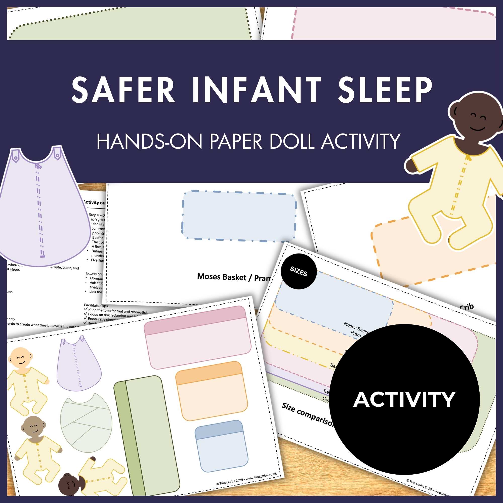 Safer Infant Sleep - Paper doll activity - Tina Gibbs - Perinatal Education