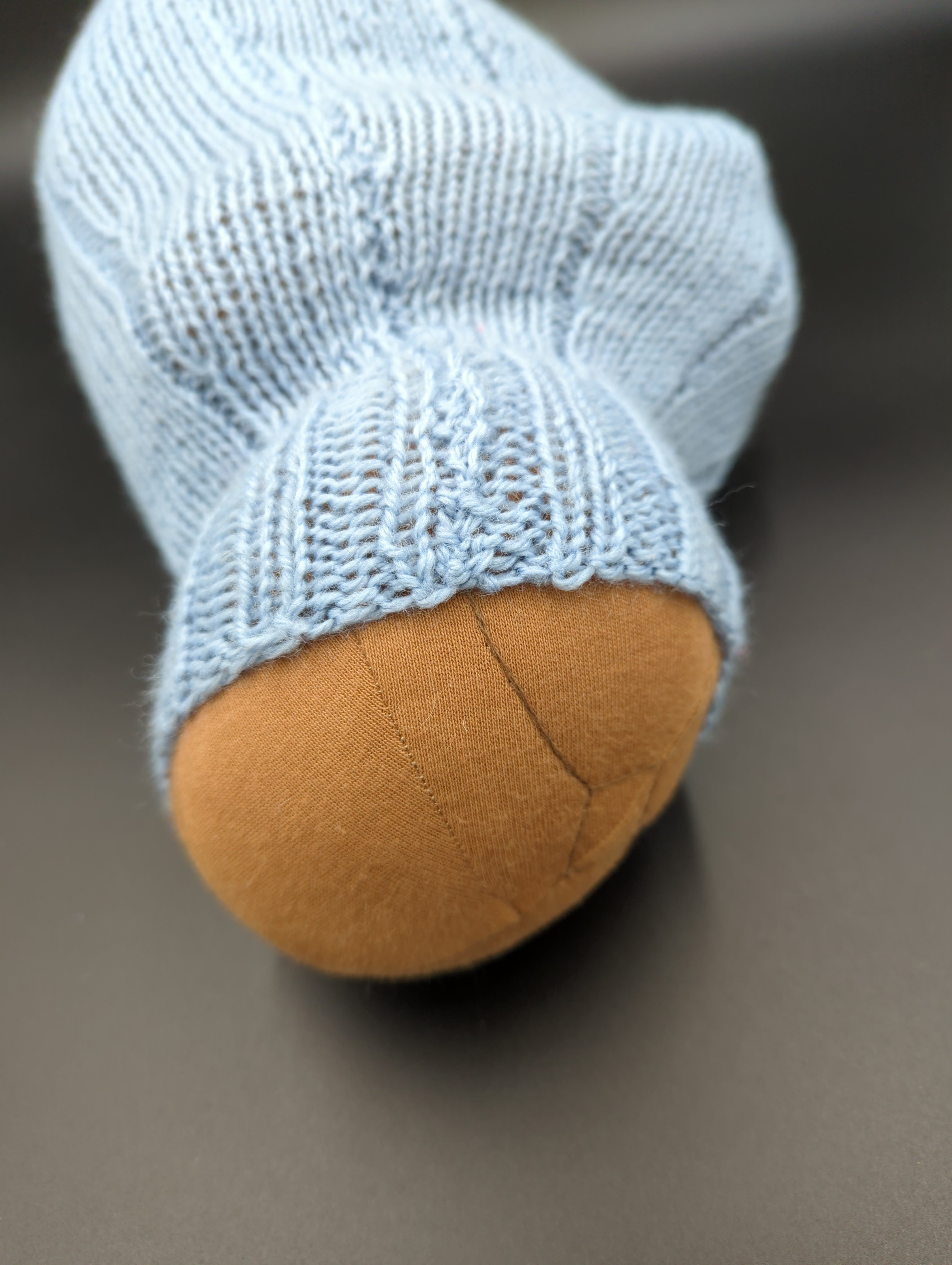 Knitted Uterus Model for Childbirth Education - light blue - Tina Gibbs