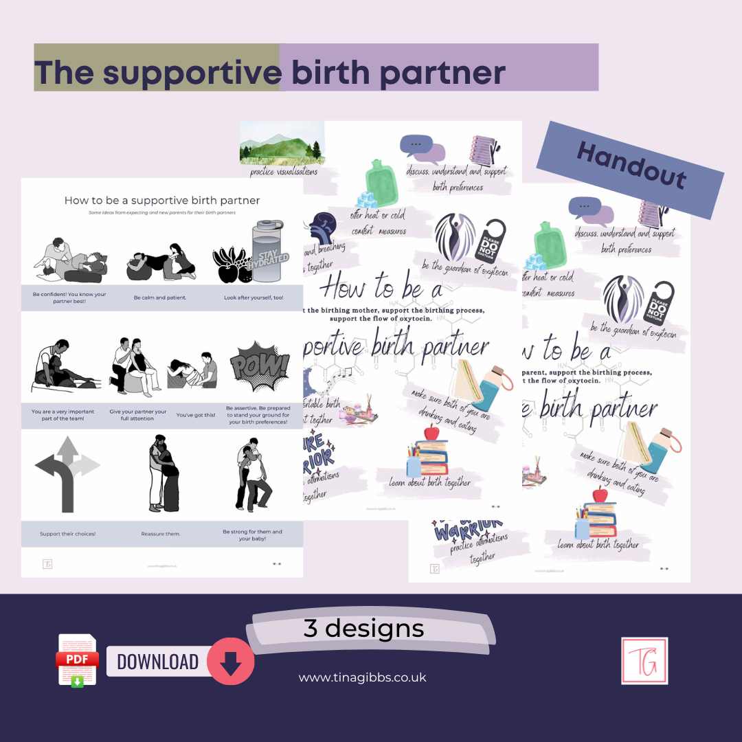 The supportive Birth Partner - Handout (pdf) - Tina Gibbs - antenatal ...